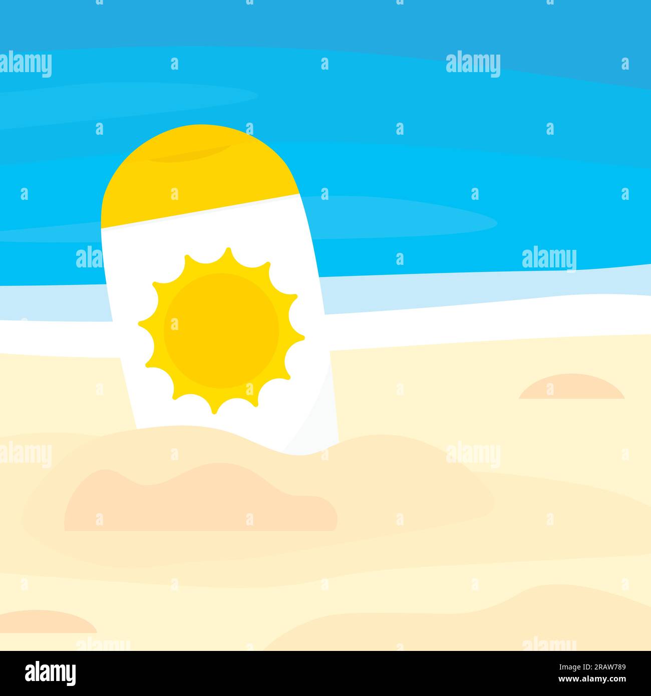 Suntan lotion on beach Stock Vector Images - Alamy