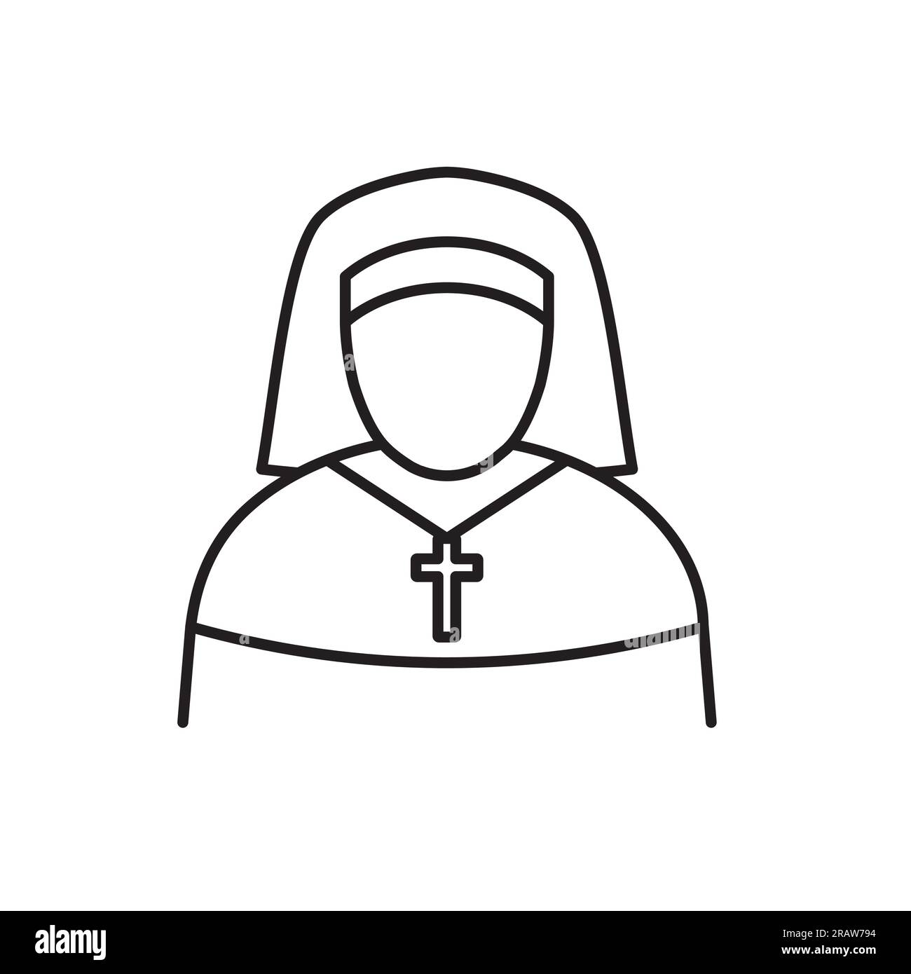 Vector illustration nun woman religion faith hi-res stock photography ...