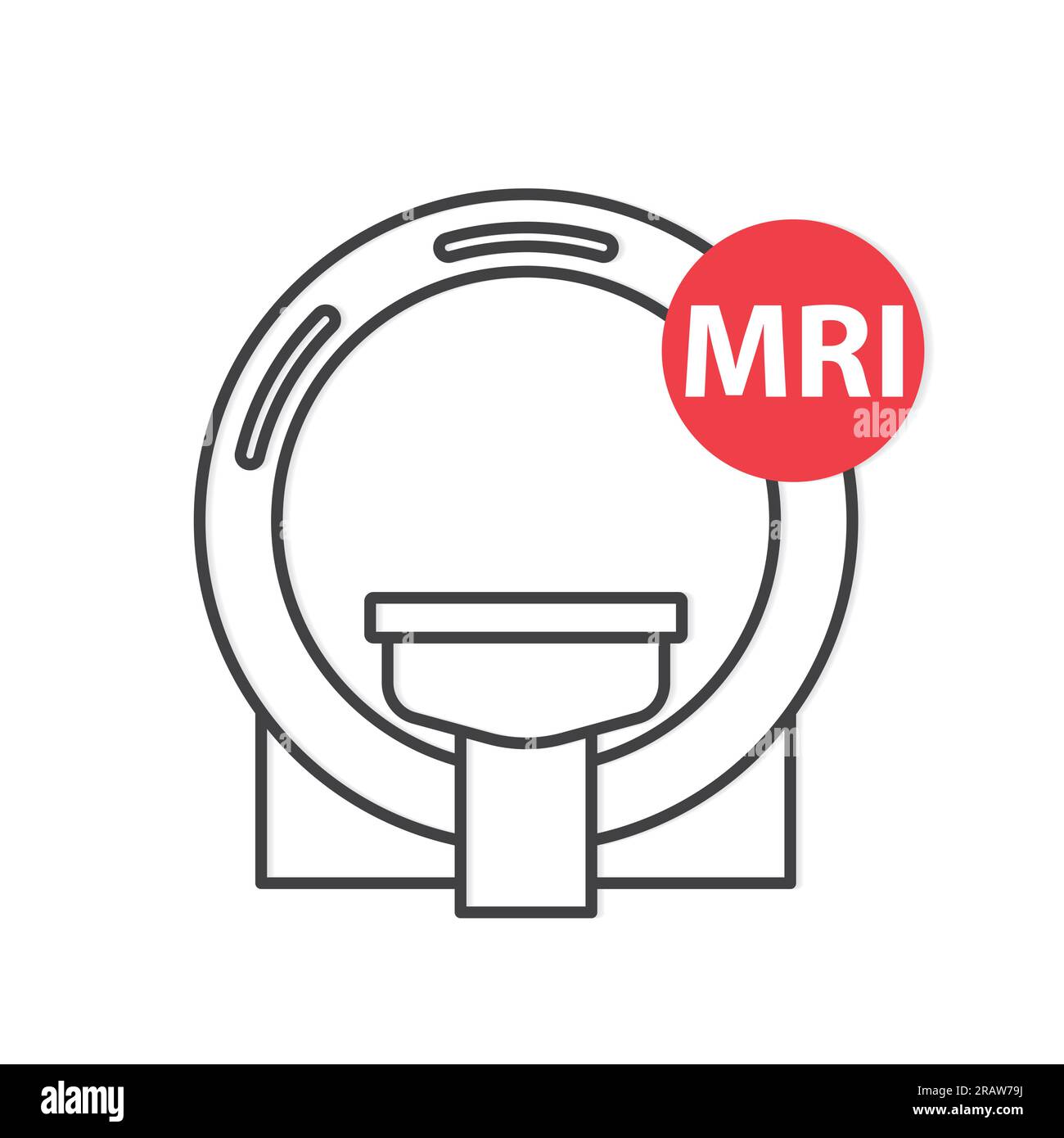 MRI (Magnetic Resonanse Imaging) acronym and resonanse machine icon ...