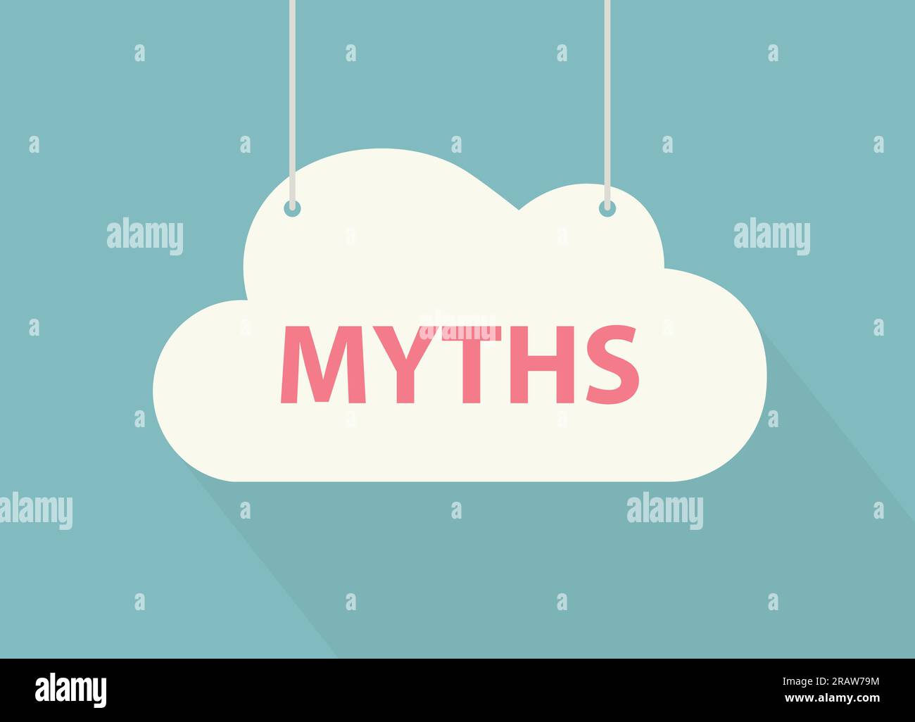 myths written on hanging cloud- vector illustration Stock Vector Image ...