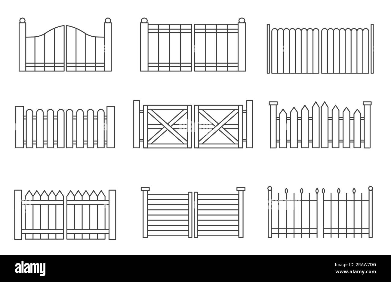 collection of modern gates- vector illustration Stock Vector Image ...