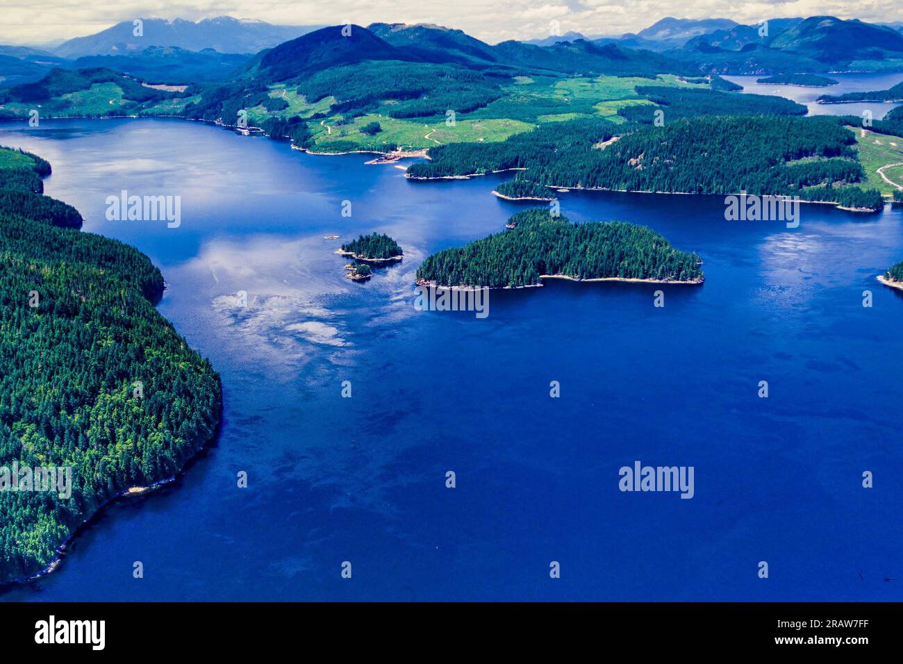 Aerial image of Okisollo Channel, BC, Canada Stock Photo - Alamy