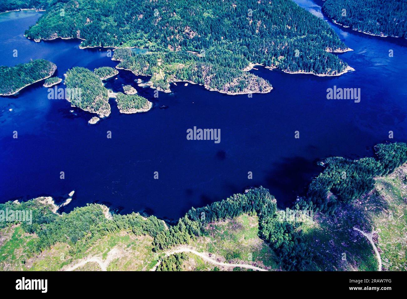 Aerial image of Okisollo Channel, BC, Canada Stock Photo - Alamy