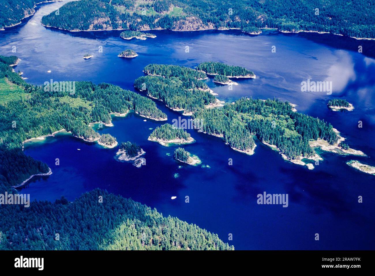 Aerial image of Okisollo Channel, BC, Canada Stock Photo - Alamy