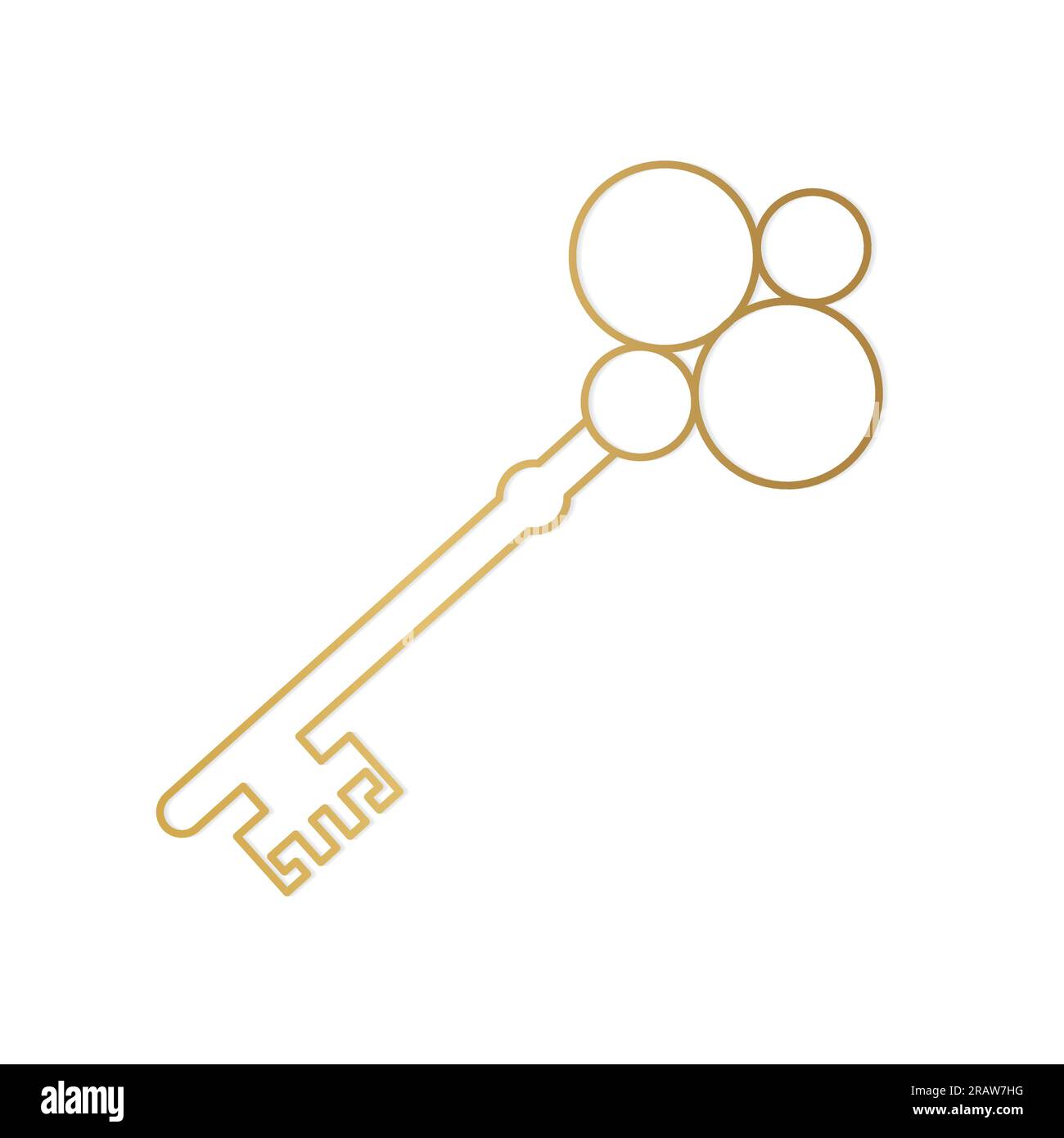 golden elegant vintage key icon- vector illustration Stock Vector Image ...