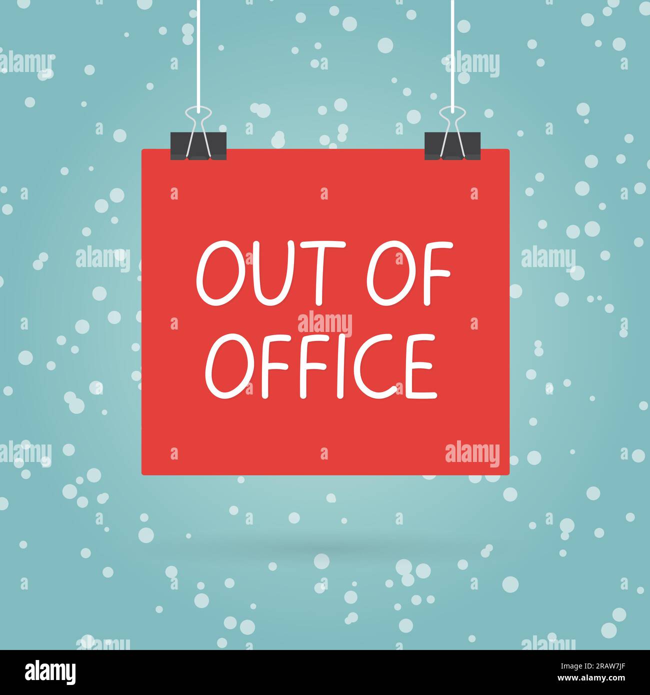 auto responder out of office written on red hanging paper over snow ...