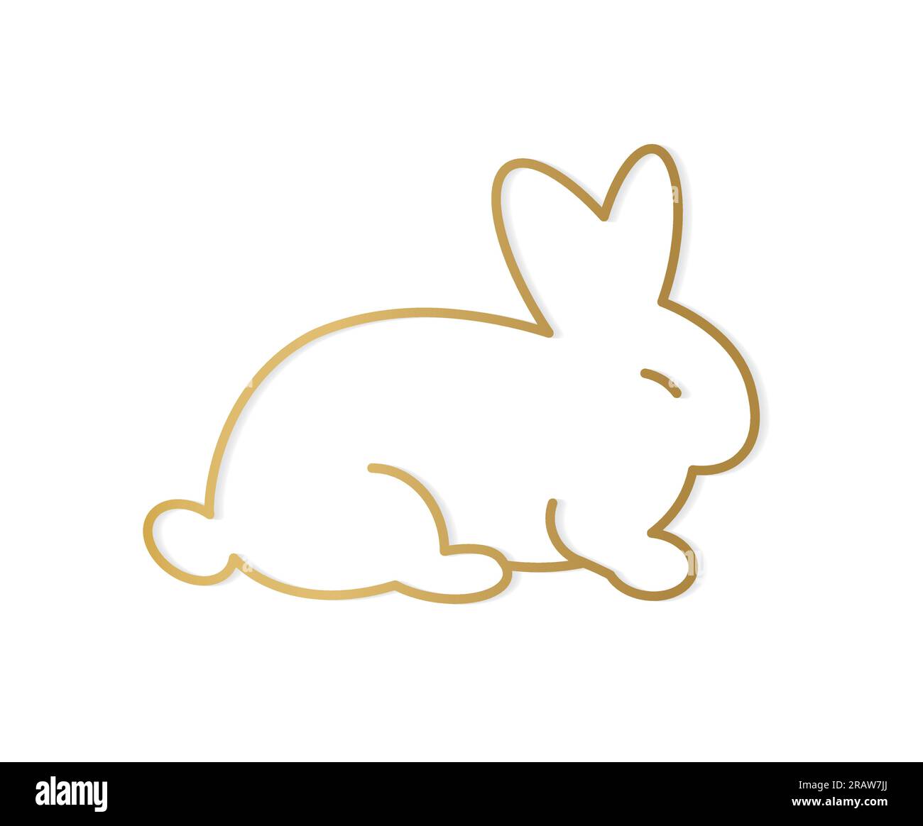 golden rabbit outline- vector illustration Stock Vector Image & Art - Alamy