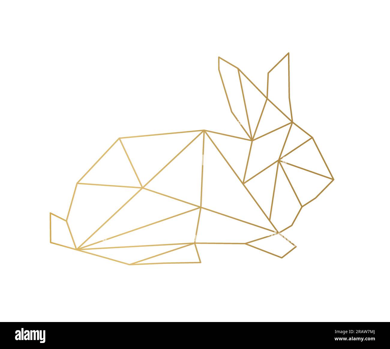 golden geometric rabbit silhouette- vector illustration Stock Vector ...
