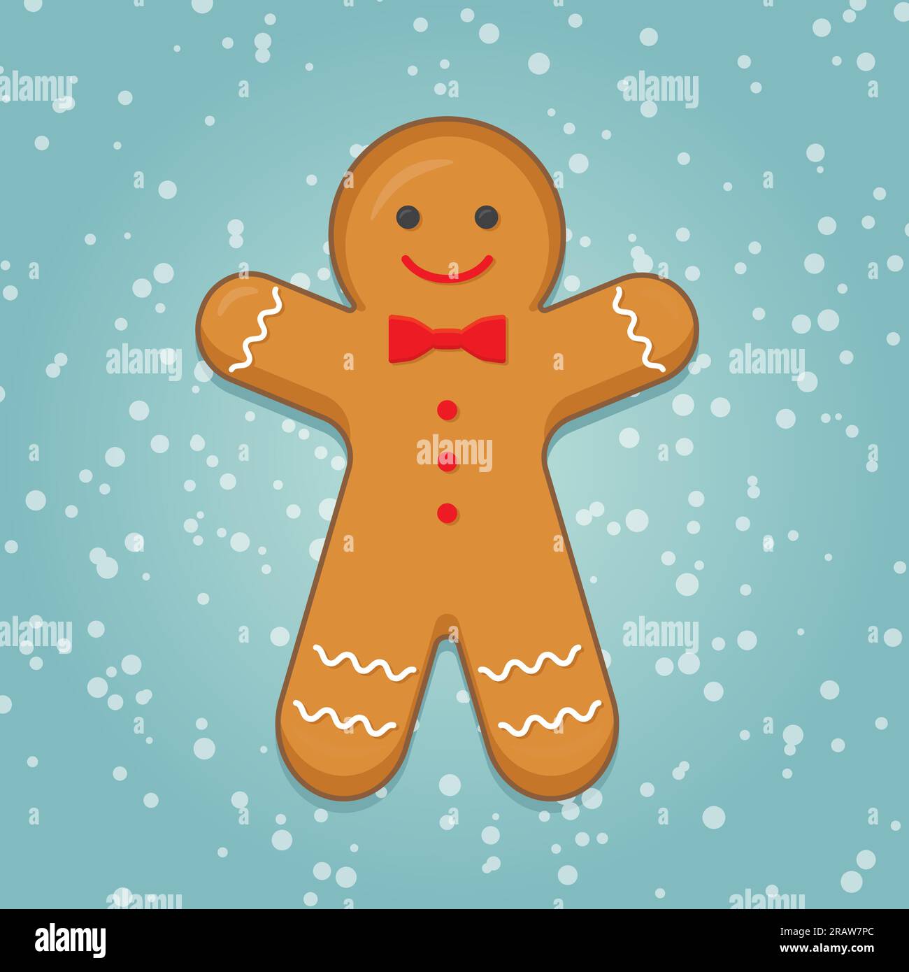 cute christmas gingerbread man over snow texture- vector illustration Stock Vector Image & Art ...