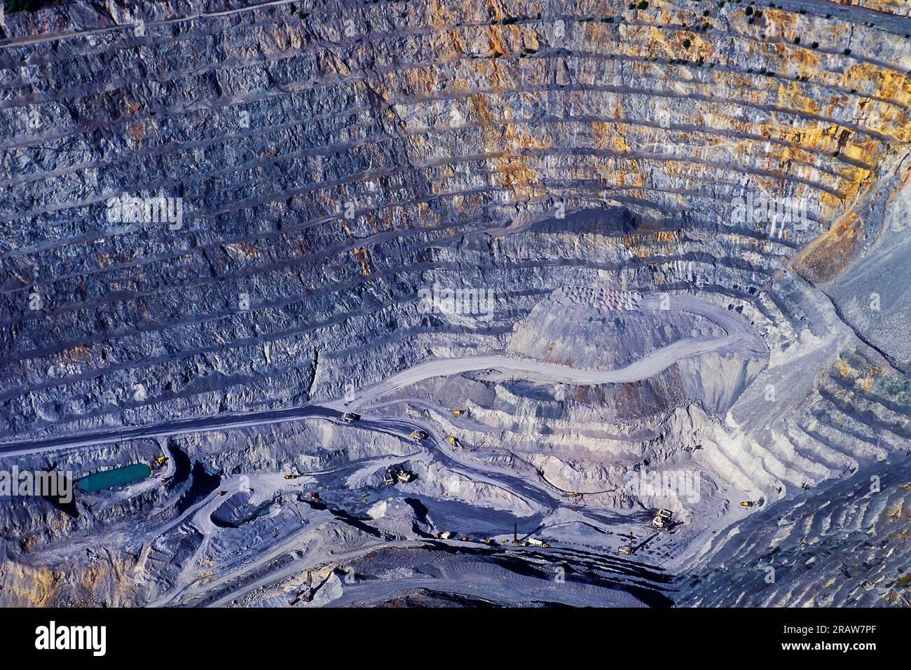 Aerial image of an open pit mine on Vancouver Island, BC, Canada Stock ...
