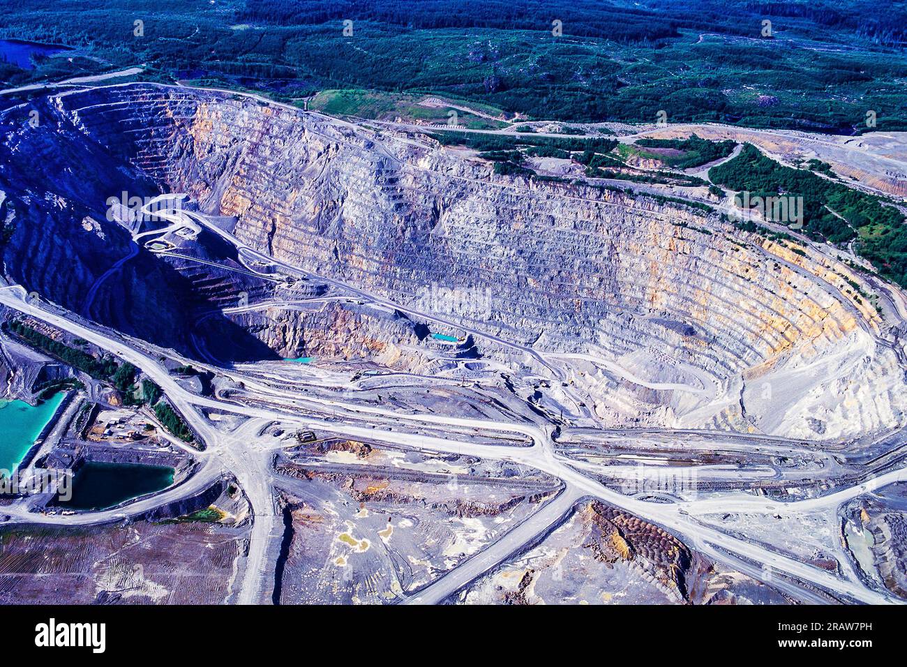 Aerial image of an open pit mine on Vancouver Island, BC, Canada Stock ...