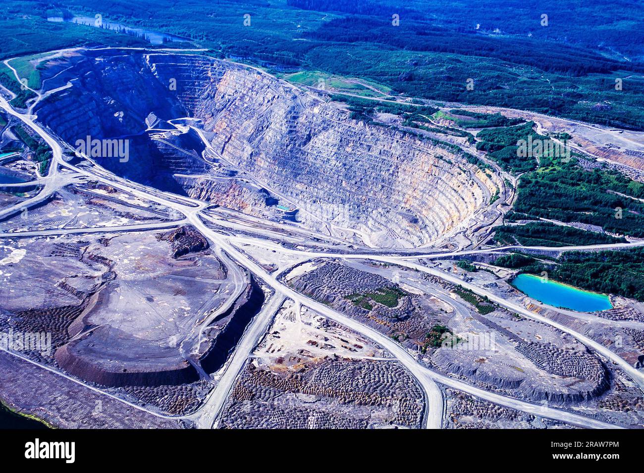 Aerial image of an open pit mine on Vancouver Island, BC, Canada Stock ...