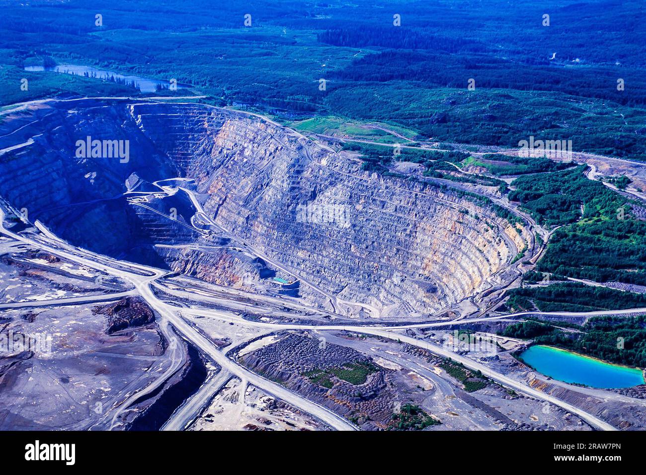 Aerial image of an open pit mine on Vancouver Island, BC, Canada Stock ...