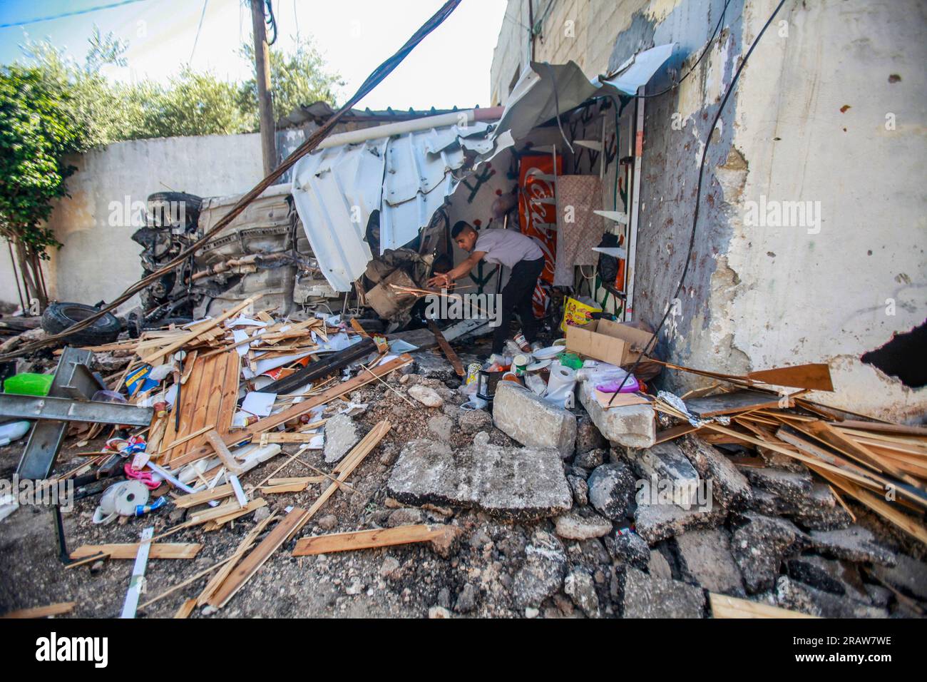 Jenin, Palestine. 05th July, 2023. View of a destroyed house in Jenin ...