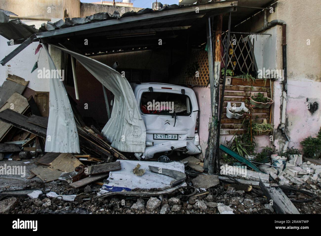 Jenin, Palestine. 05th July, 2023. View of a destroyed house in Jenin ...