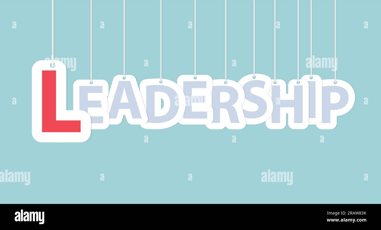leadership word hanging on strings- vector illustration Stock Vector ...
