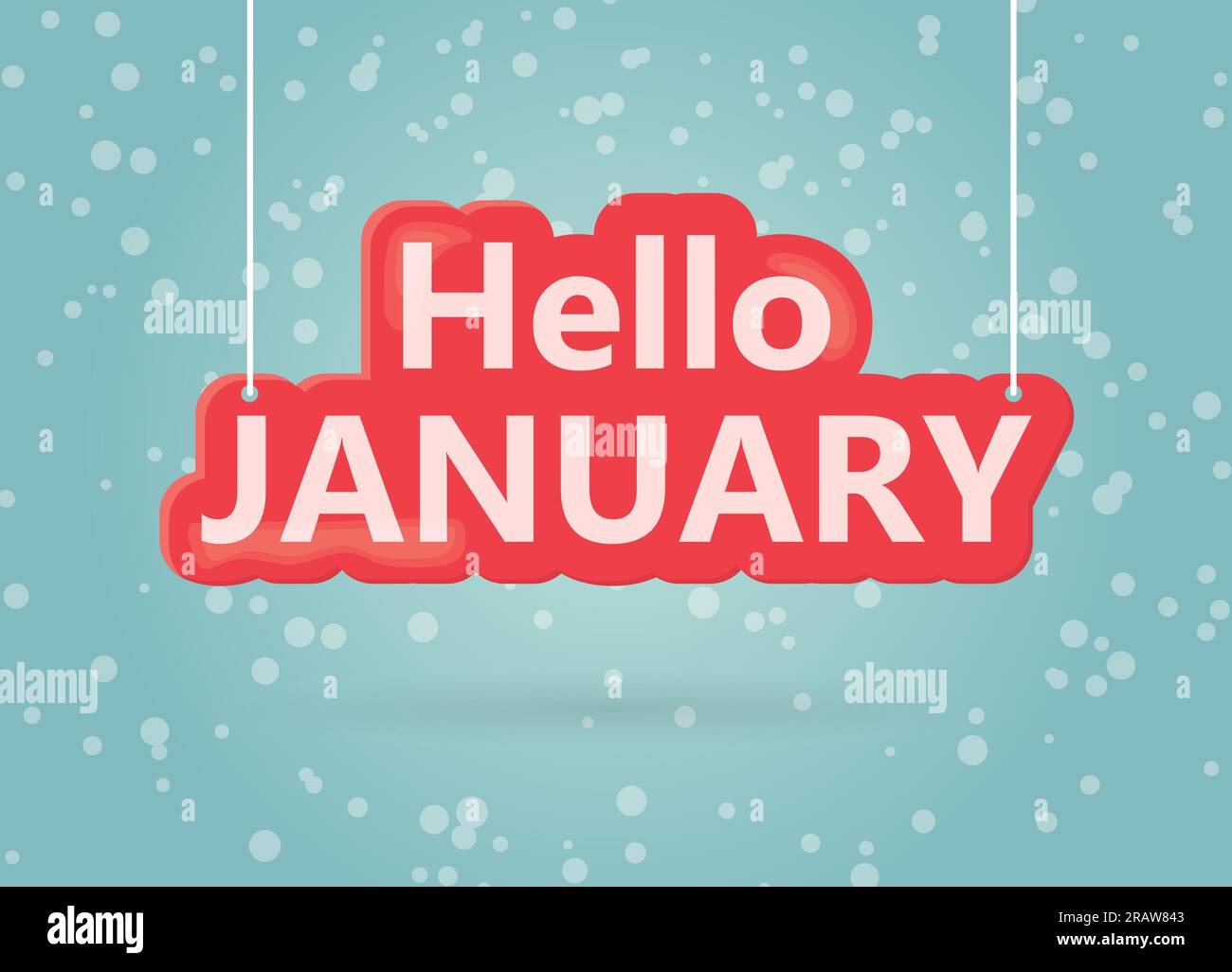 hello january banner and snowy background- vector illustration Stock ...