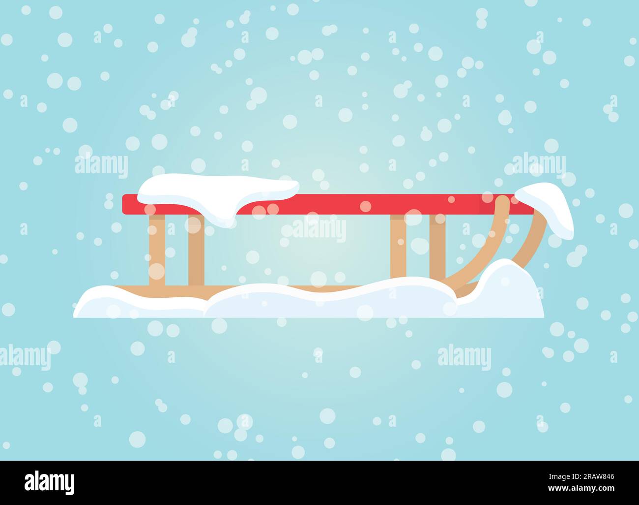 red wooden sled in the snow- vector illustration Stock Vector Image ...