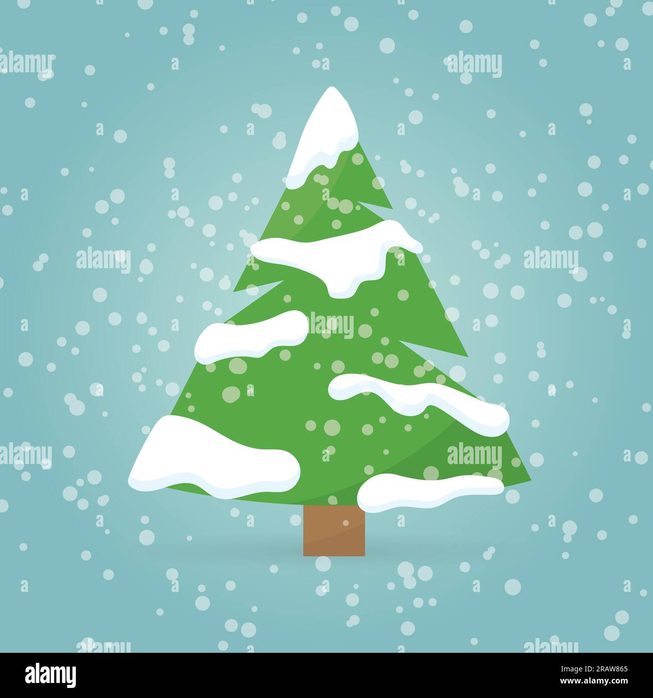 christmas tree covered with snow- vector illustration Stock Vector ...