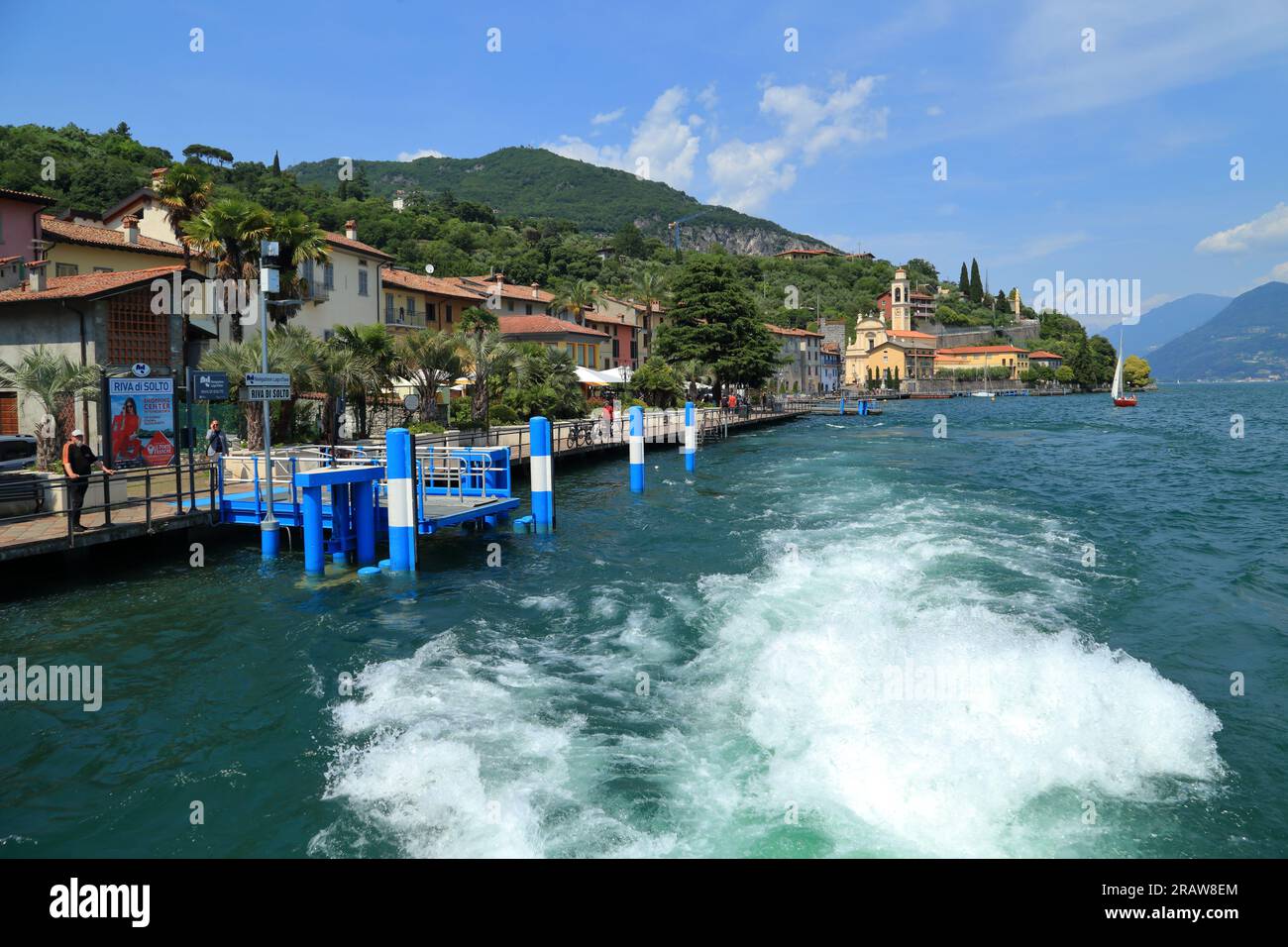Lake Iseo, Riva di Solto town. Lago d'Iseo, Iseosee, Italy Stock Photo ...