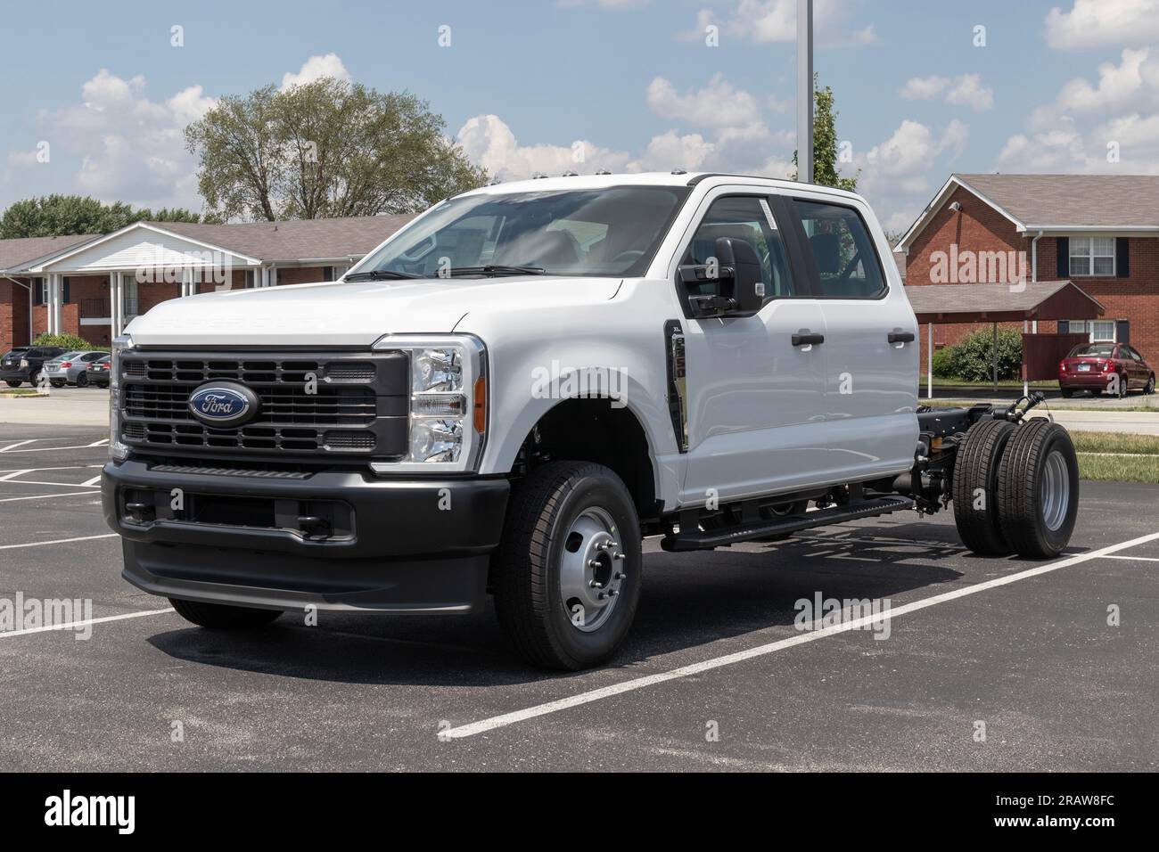 Kokomo - July 4, 2023: Ford F-350 Super Duty Chassis Cab display at a ...