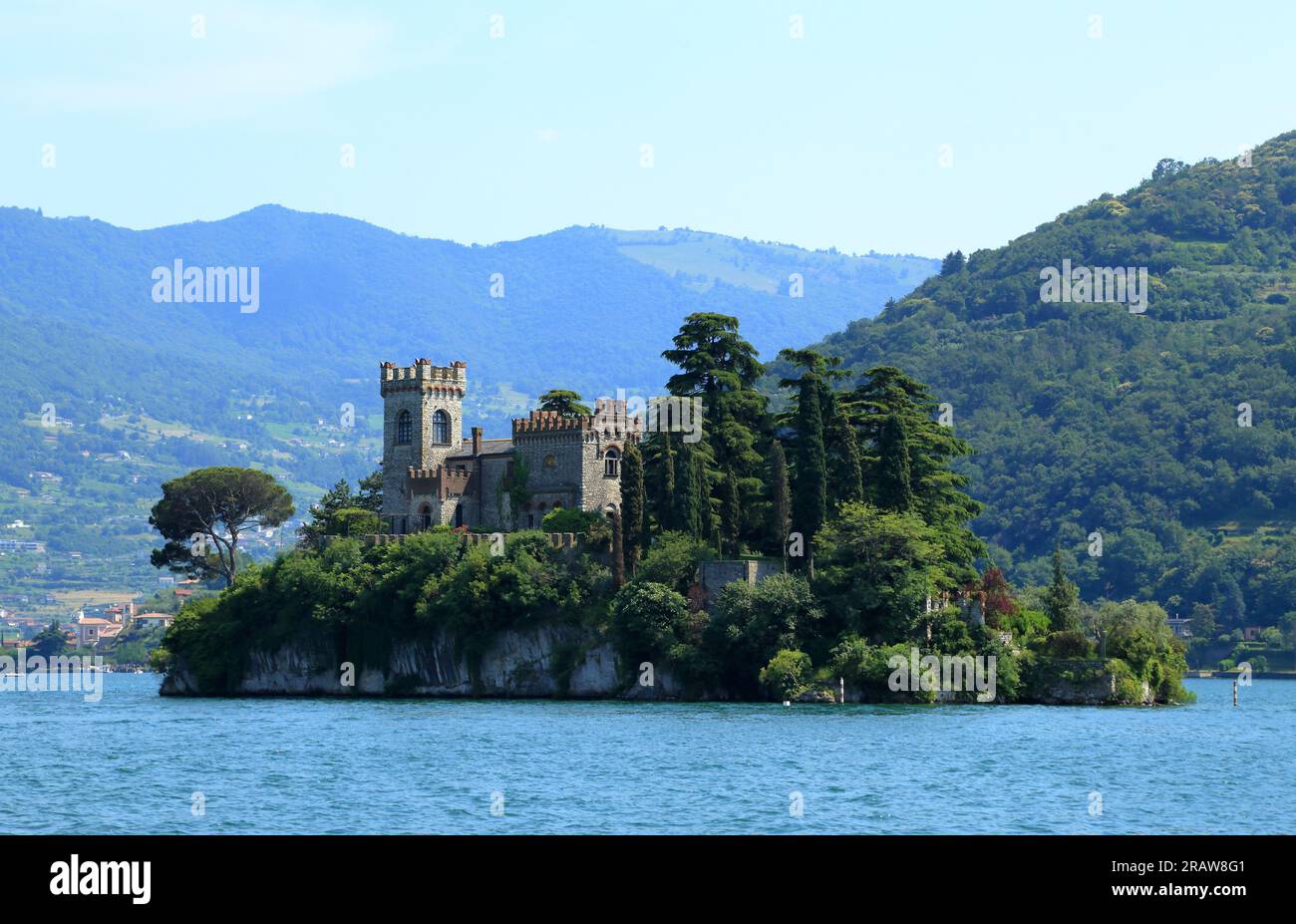 Lake Iseo, Castle of the Island of Loreto. Castello dell'isola di ... Lake Iseo, Castle of the Island of Loreto. Castello dell'isola di ...