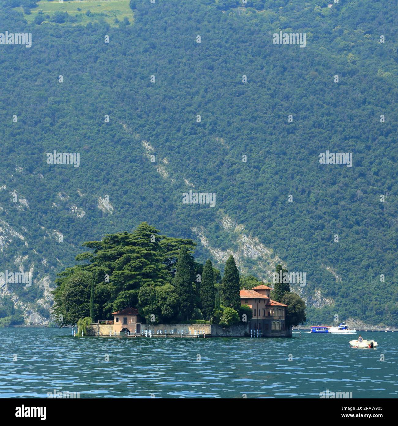 Lake Iseo. Isola di San Paolo Island. Lago d'Iseo, Iseosee, Italy Stock ...