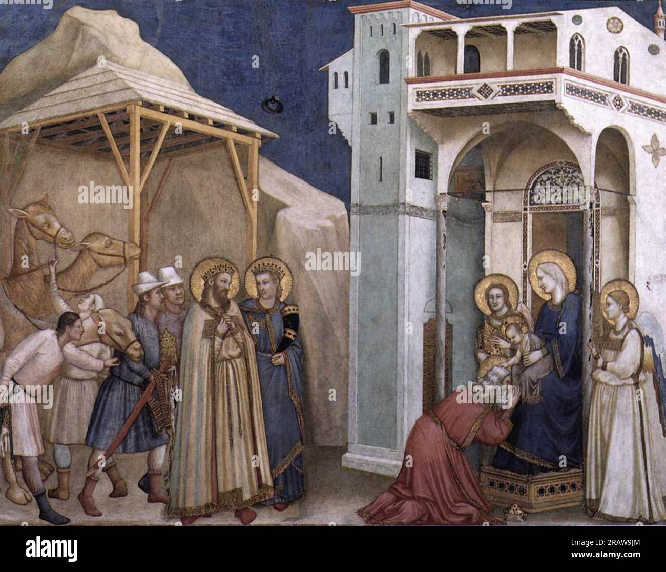 The Adoration of the Magi 1320 by Giotto Stock Photo - Alamy
