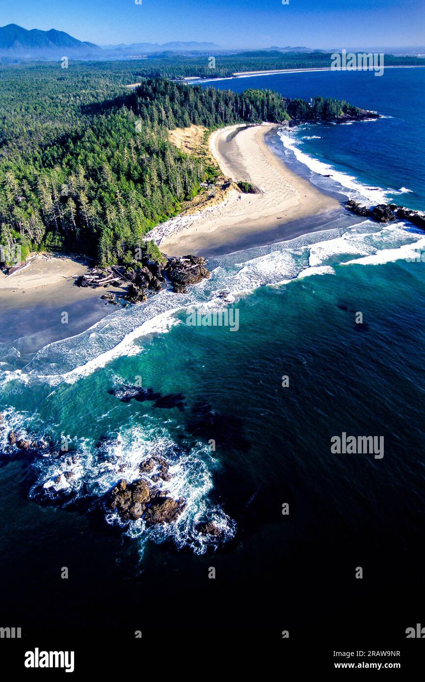 Aerial image of the Pacific Rim area Vancouver Island, BC, Canada Stock ...
