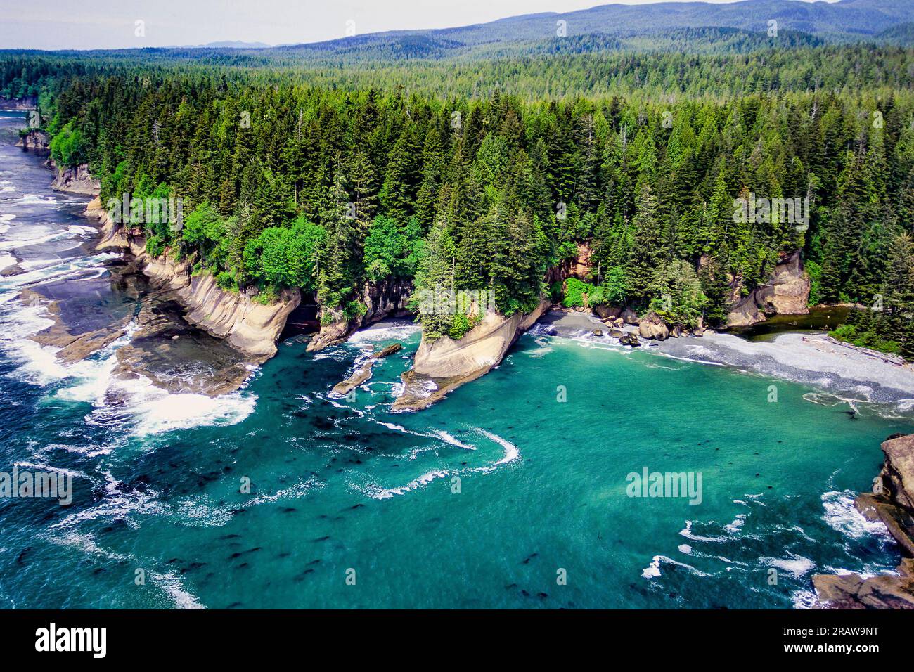 Aerial image of the Pacific Rim area Vancouver Island, BC, Canada Stock ...