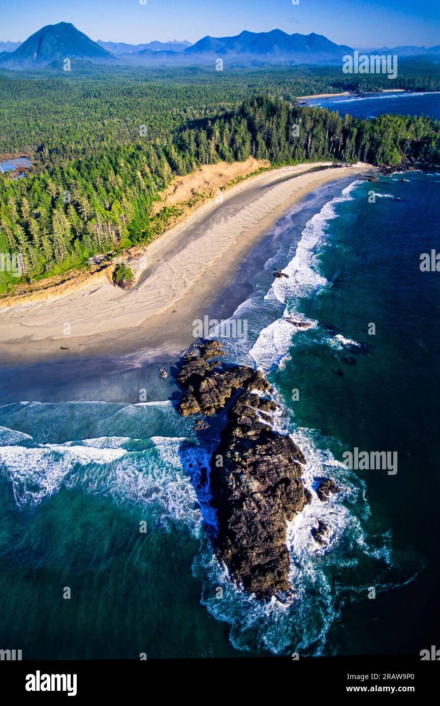 Aerial image of the Pacific Rim area Vancouver Island, BC, Canada Stock ...