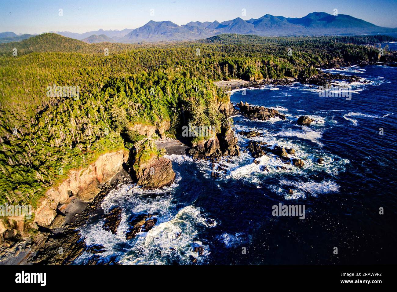Aerial image of the Pacific Rim area Vancouver Island, BC, Canada Stock ...