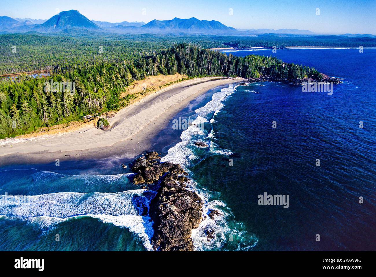 Aerial image of the Pacific Rim area Vancouver Island, BC, Canada Stock ...