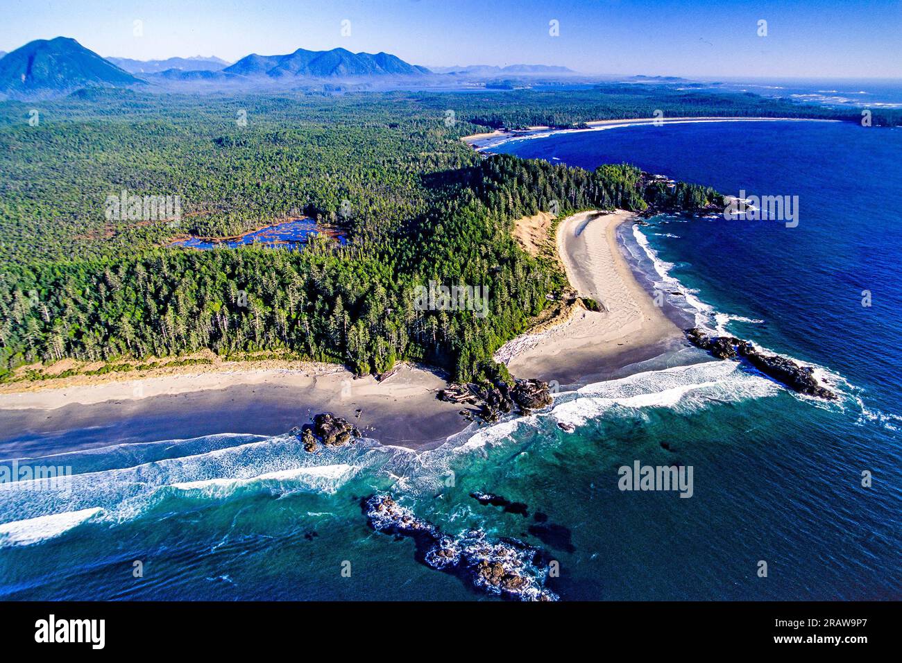 Aerial image of the Pacific Rim area Vancouver Island, BC, Canada Stock ...