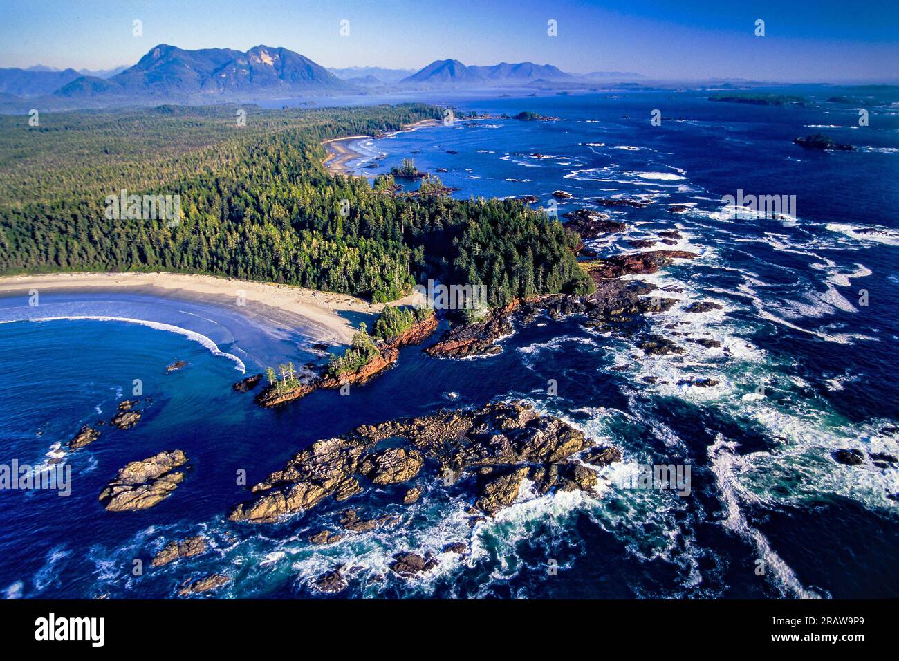 Aerial image of the Pacific Rim area Vancouver Island, BC, Canada Stock ...