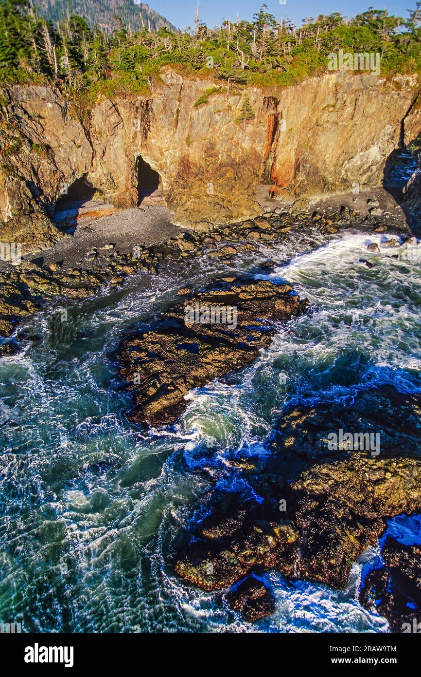Aerial image of the Pacific Rim area, Vancouver Island, BC, Canada ...