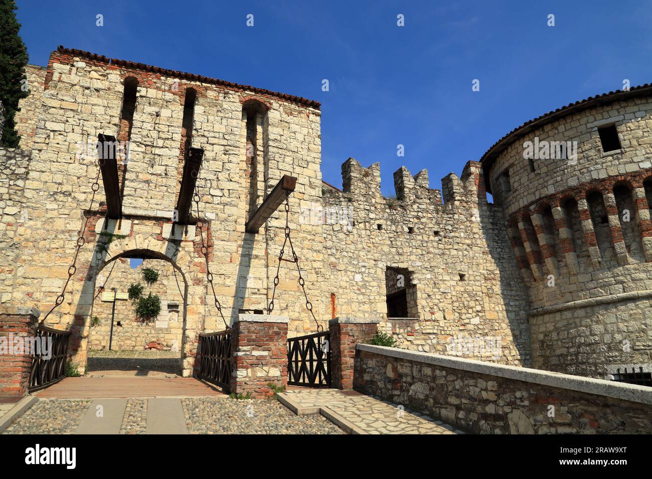 The castle of Brescia, Italy. Castello di Brescia Stock Photo - Alamy