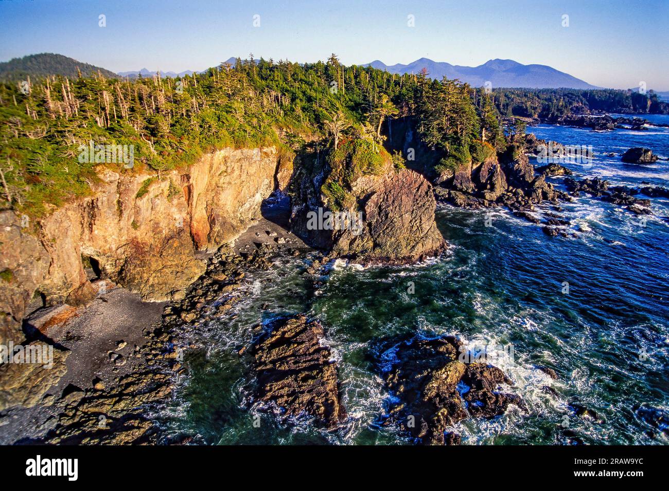 Aerial image of the Pacific Rim area, Vancouver Island, BC, Canada ...