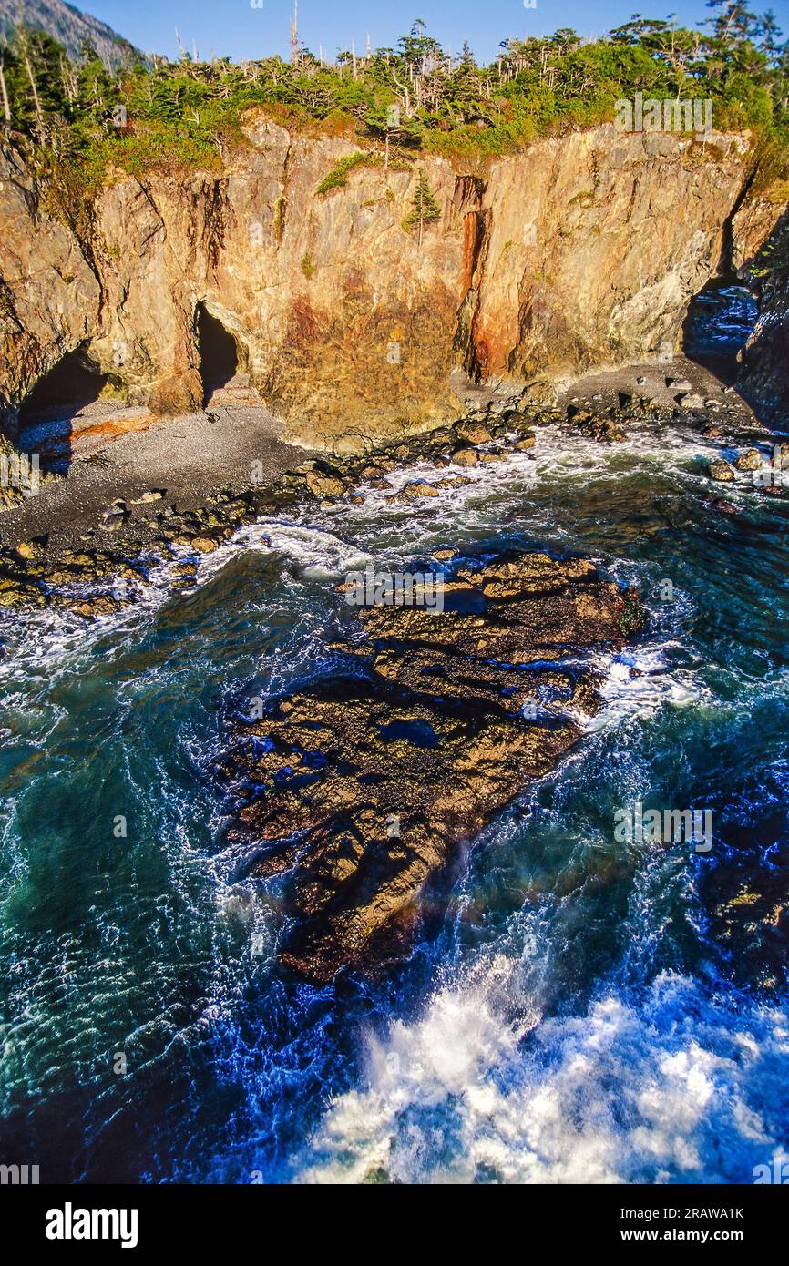 Aerial image of the Pacific Rim area, Vancouver Island, BC, Canada ...