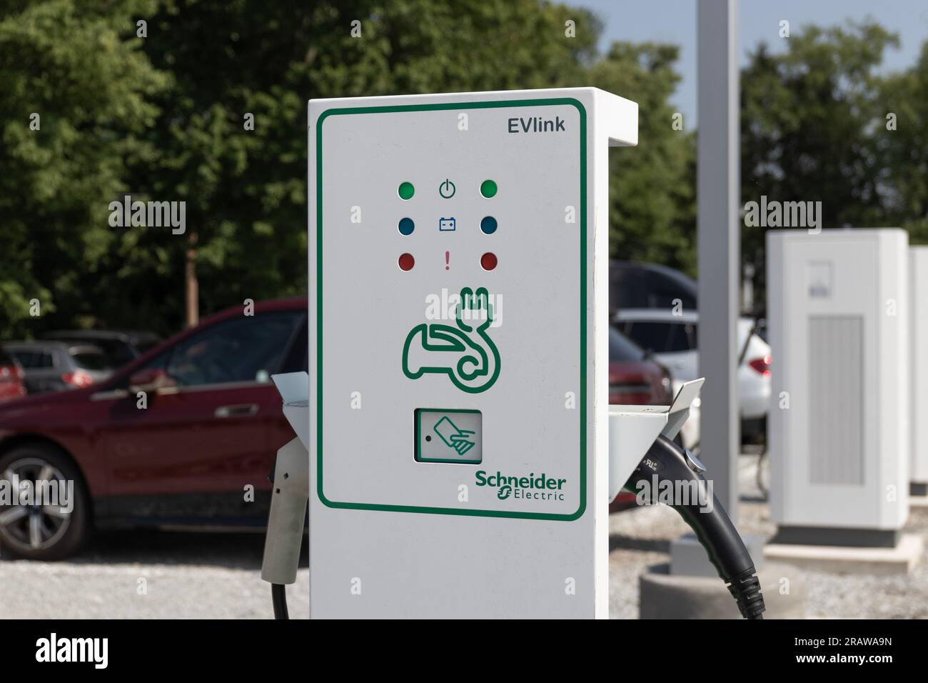 Indianapolis - July 4, 2023: Schneider Electric EVlink Fast Charge ...