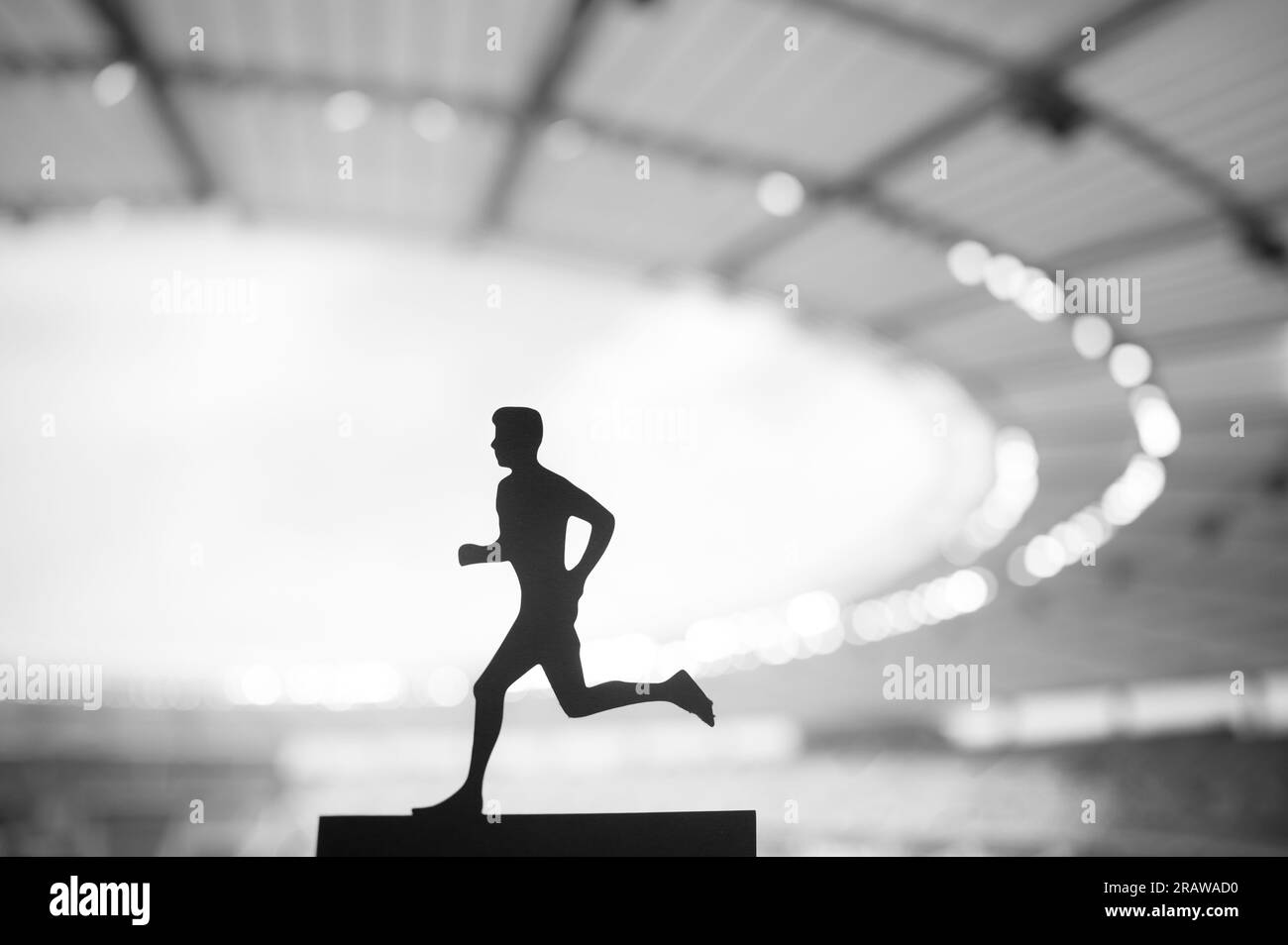 Silhouette of a Male Athlete, a Dedicated Runner, Showcasing Tenacity ...