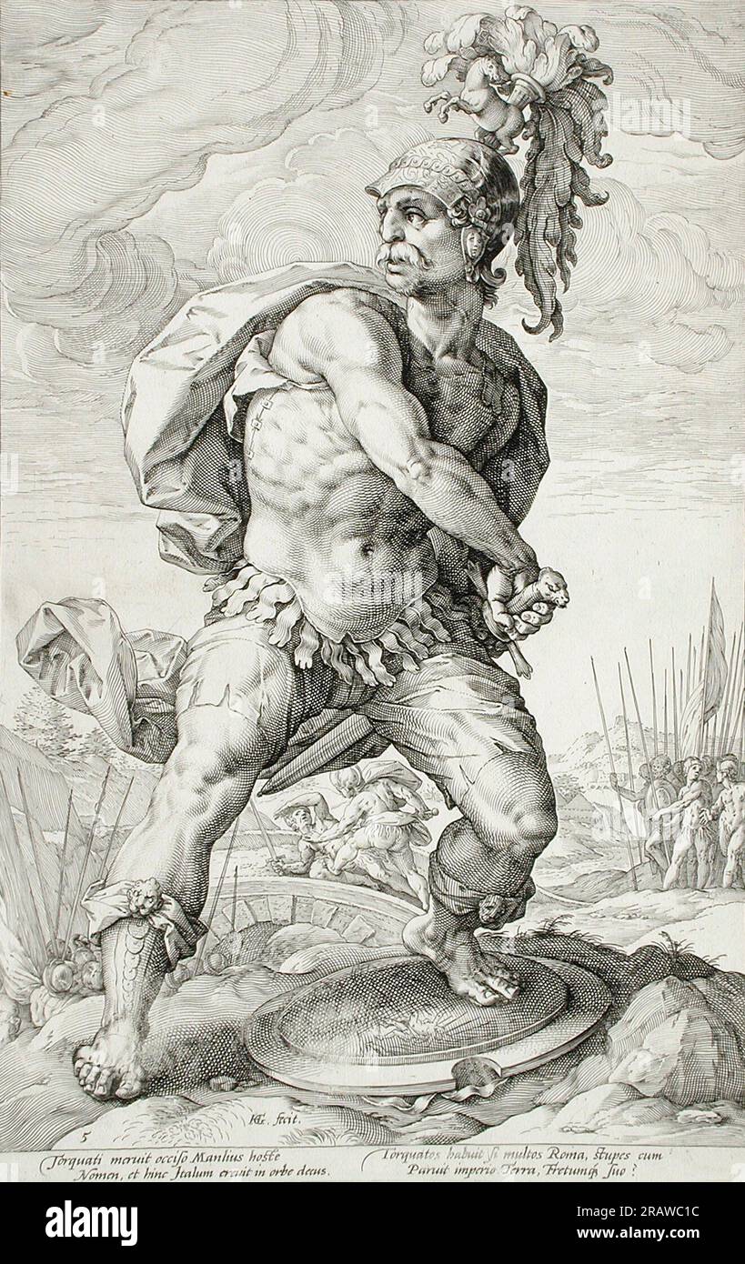 Titus Manlius Torquatos 1586 by Hendrick Goltzius Stock Photo - Alamy