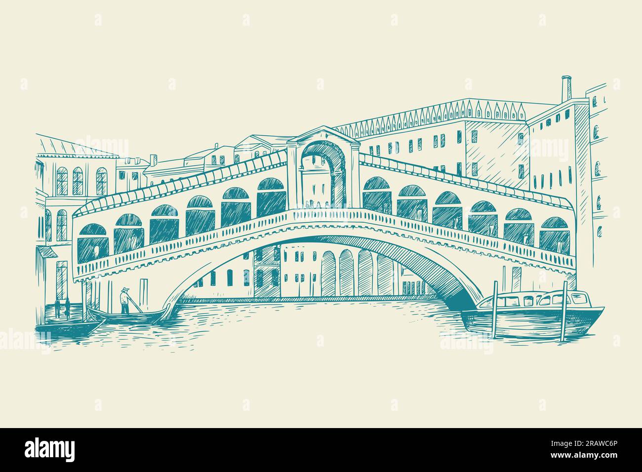 Hand drawn vector illustration of Venice in sketchy style Stock Vector ...