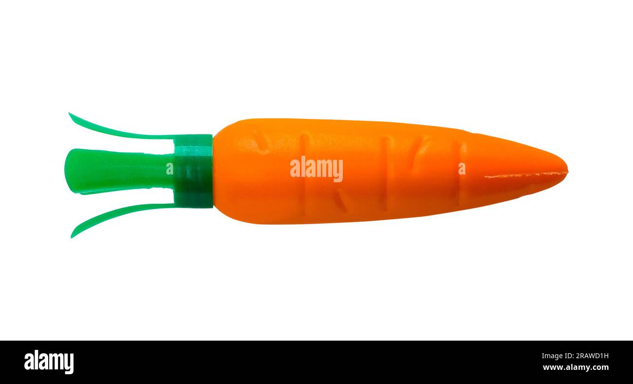Plastic Toy Carrot Cut Out on White Stock Photo - Alamy