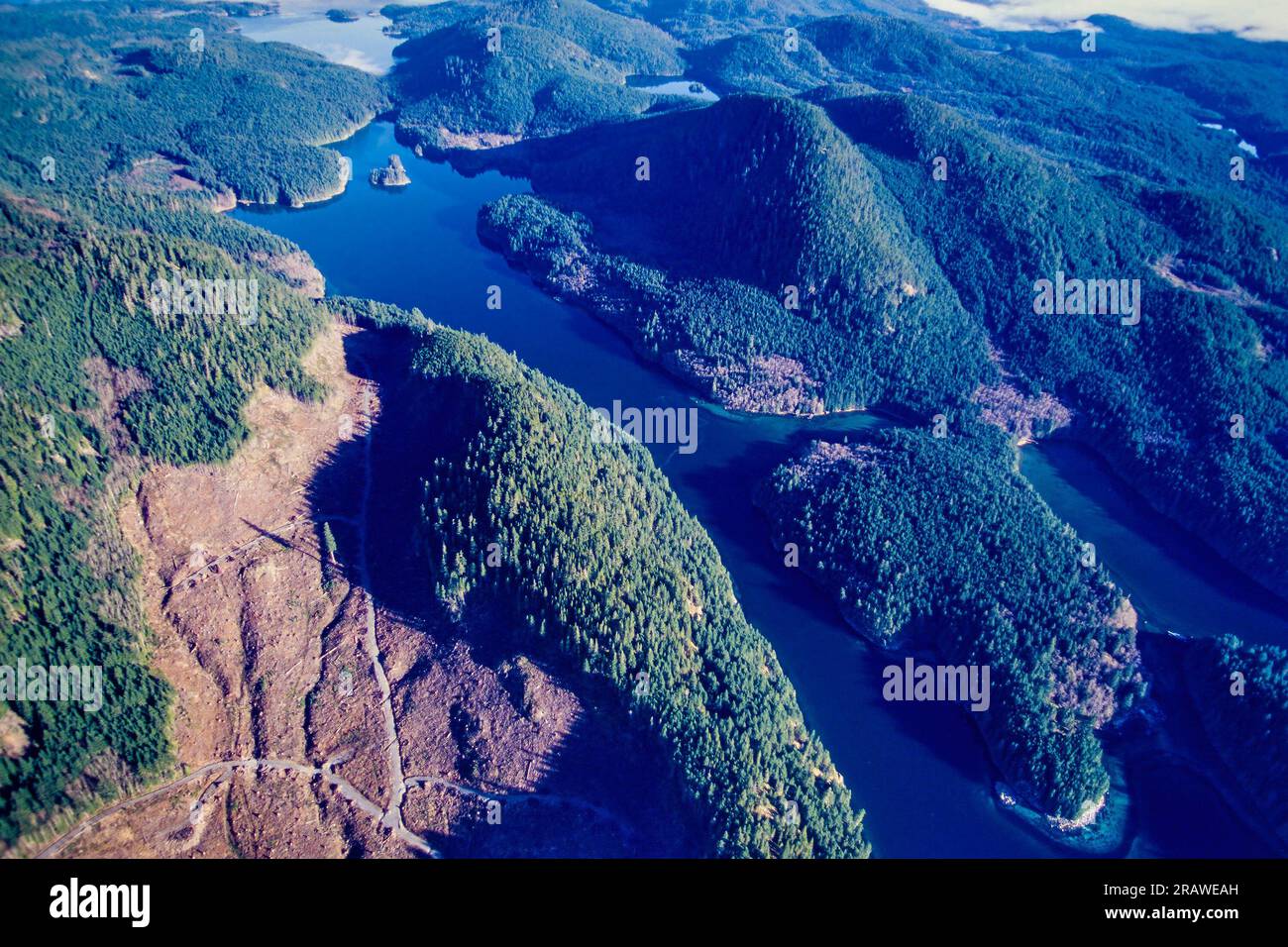 Aerial of Small Inlet Marine Provincial Park, BC, Canada Stock Photo ...