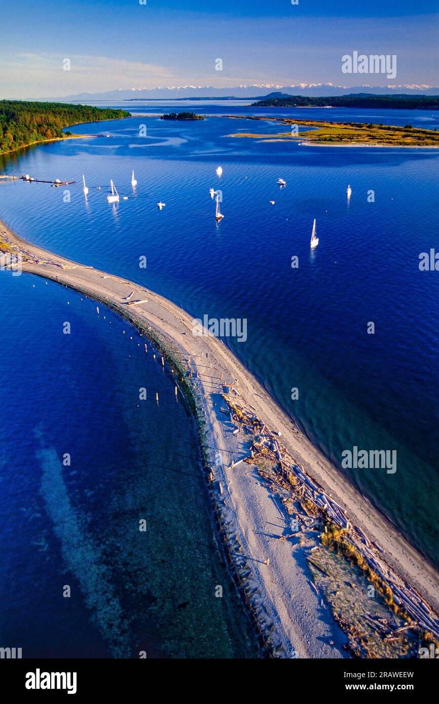 Aerial image of Sidney Island, Gulf Islands, BC, Canada Stock Photo - Alamy