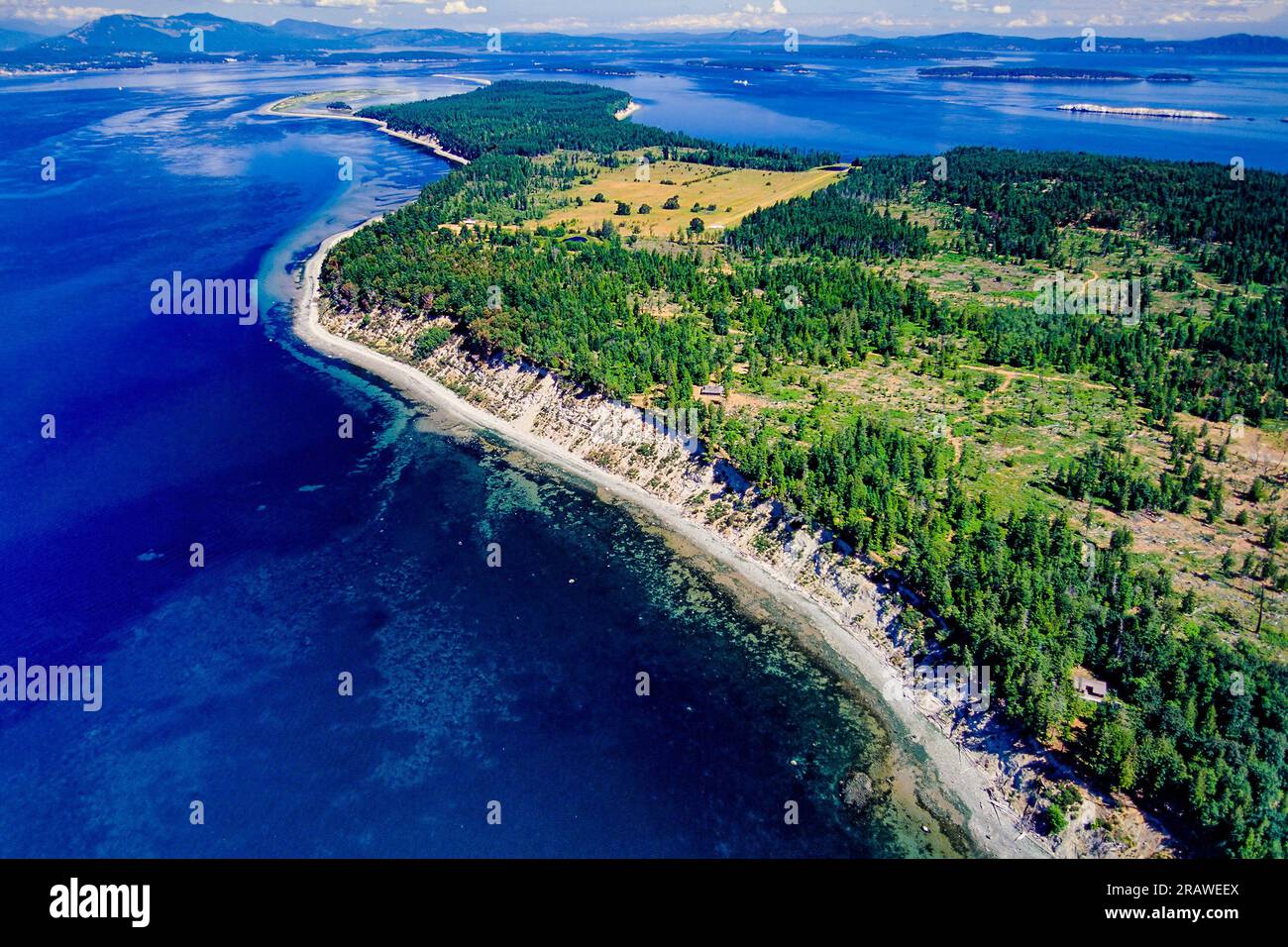 Aerial image of Sidney Island, Gulf Islands, BC, Canada Stock Photo - Alamy