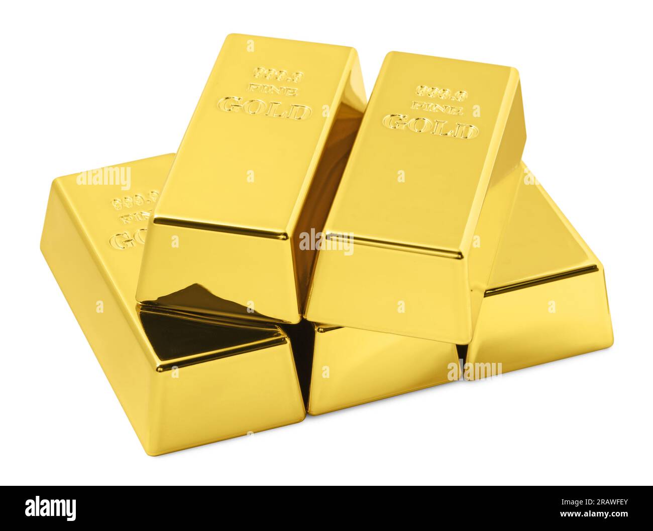 Stack of shiny gold bars isolated on white Stock Photo - Alamy