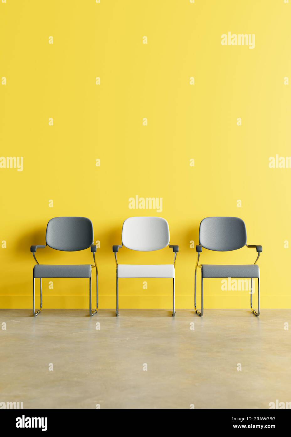 Concept background with chairs in waiting room for job interview, 3d ...