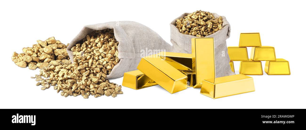 Gold nuggets bars isolated hi-res stock photography and images - Alamy